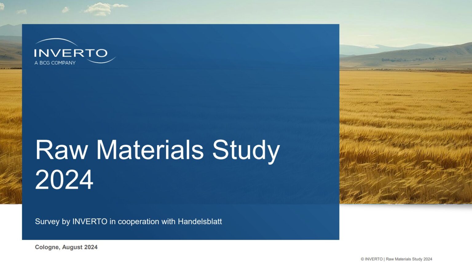 Raw Materials Study Results 2024 | Inverto, a BCG company
